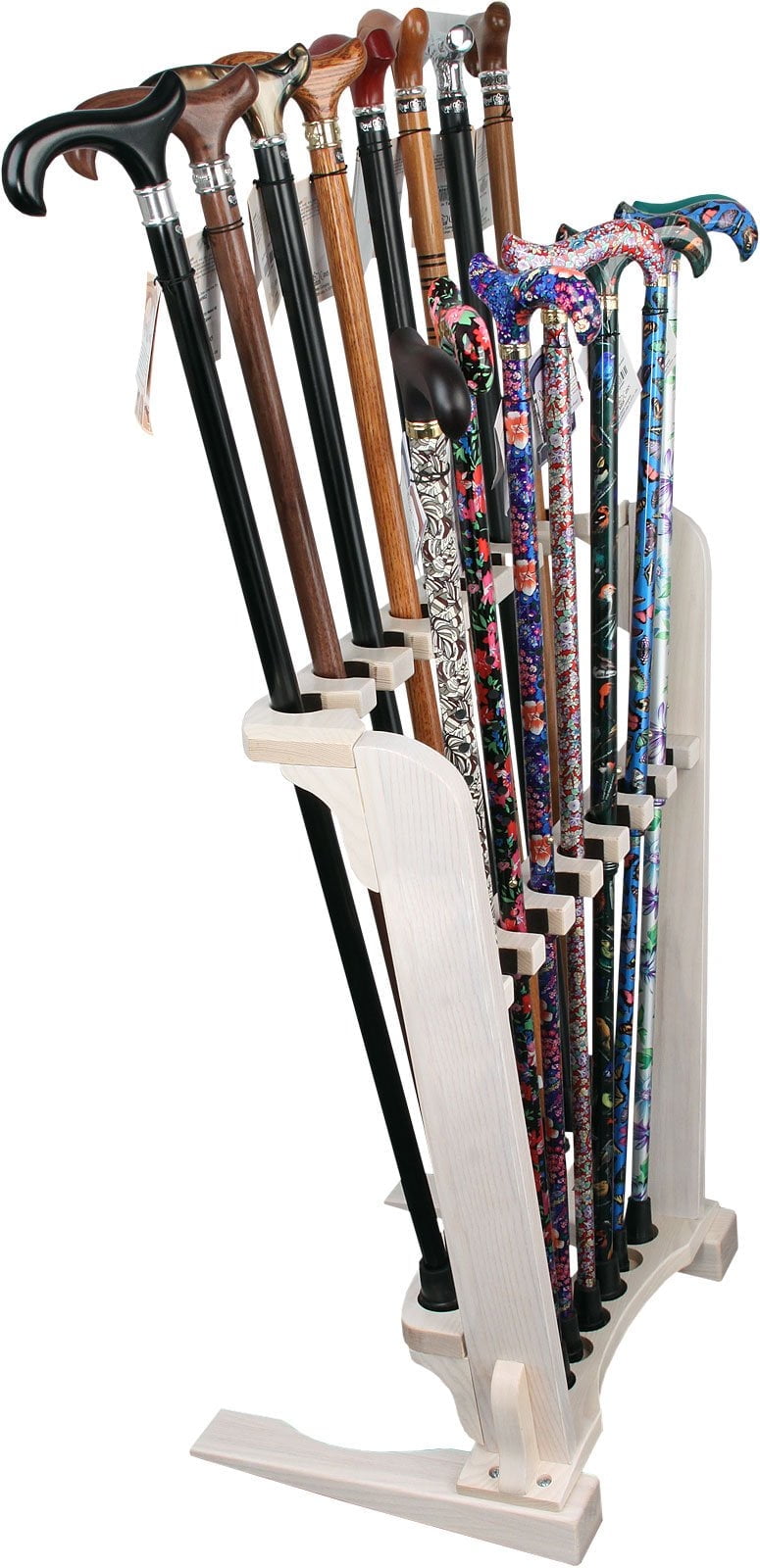 Royal RC Canes White Ash Wood Cane Stand – Durable Two-Tier Organizer ...