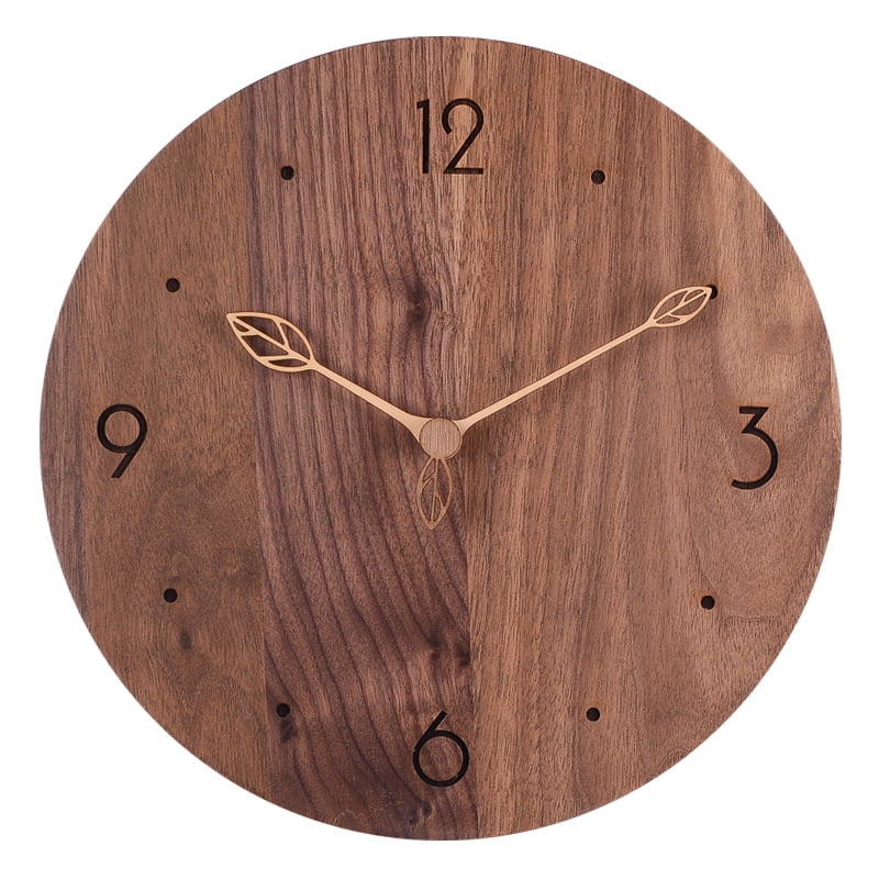 White Ash Wood Wall Clock Nordic Simple Modern round Clock Living Room ...