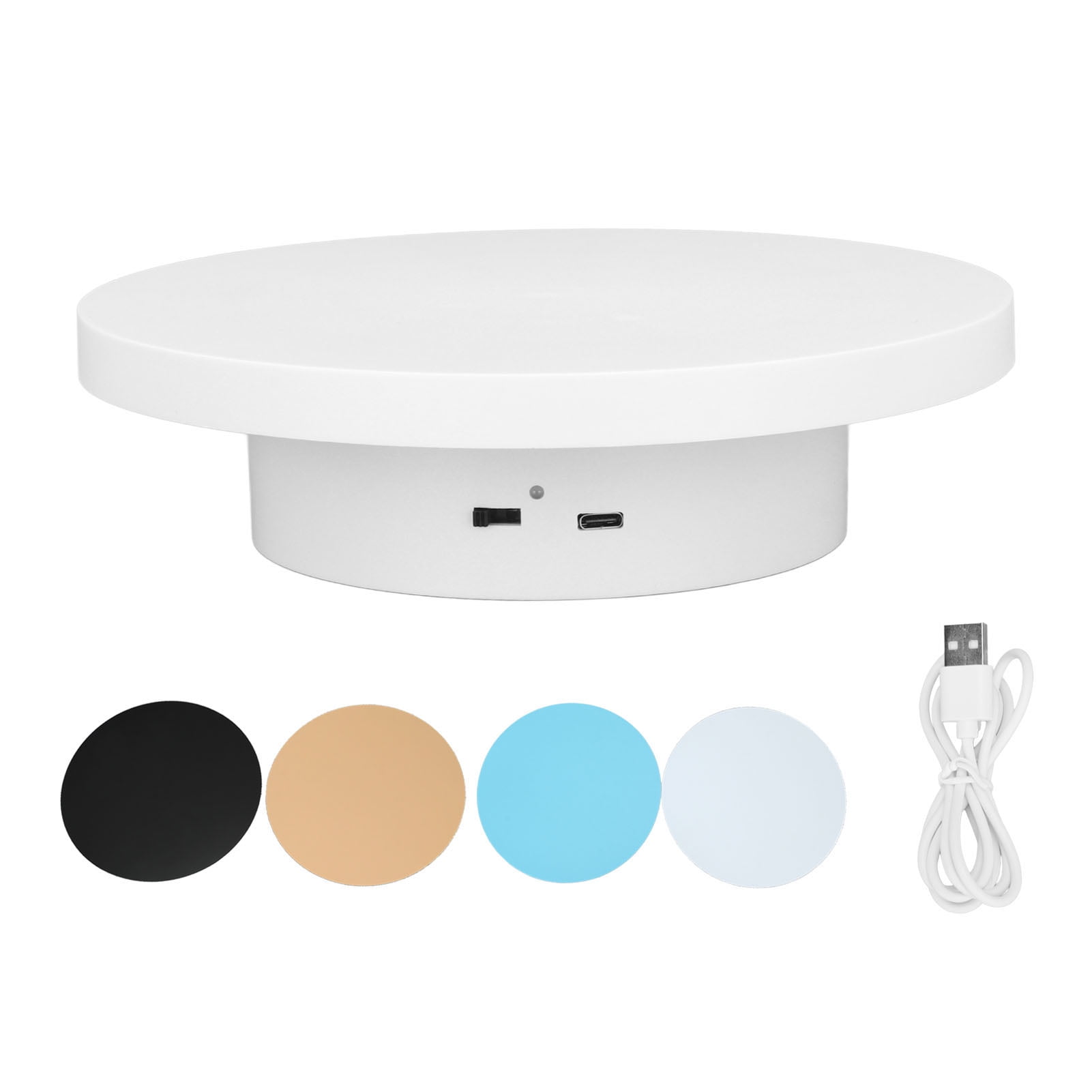 White Automatic 360° Rotating Display Turntable 3KG Load Bearing ...