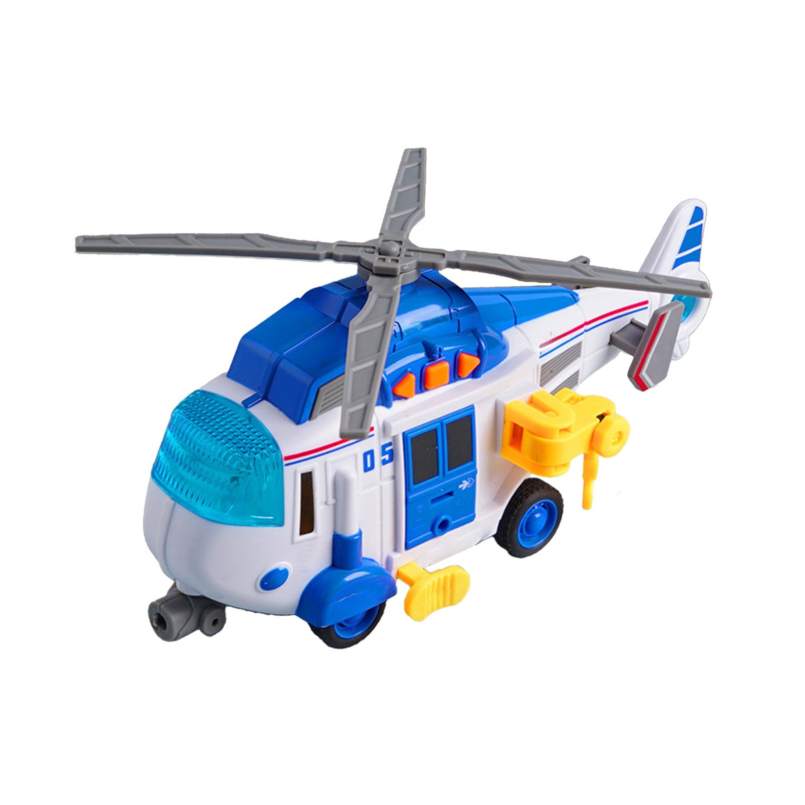 White B White And Orange Rescue Helicopter For Childrens Role Play And ...