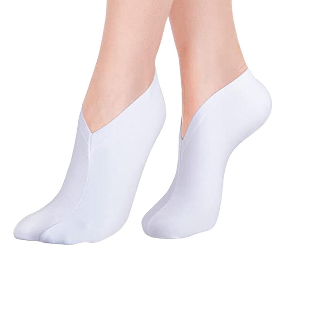White (B) wax therapy socks cotton spandex beauty foot care anti-drying ...
