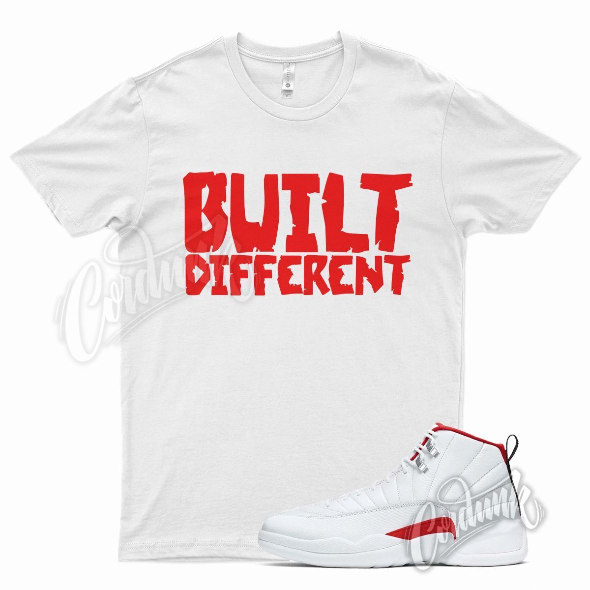 White BUILT T Shirt for J1 12 Twist University Red Metallic White 1 4 11 - Walmart.com