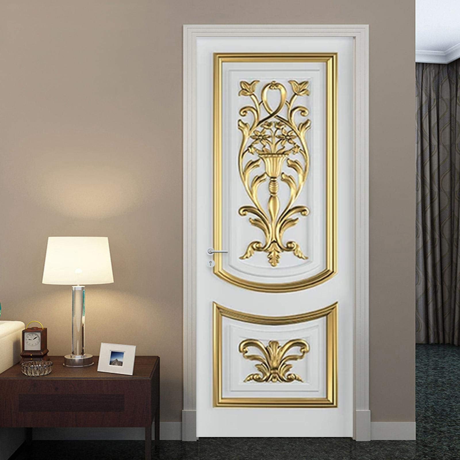 White Background Door Stickers Embossed Visual Stereo PVC Self-adhesive ...