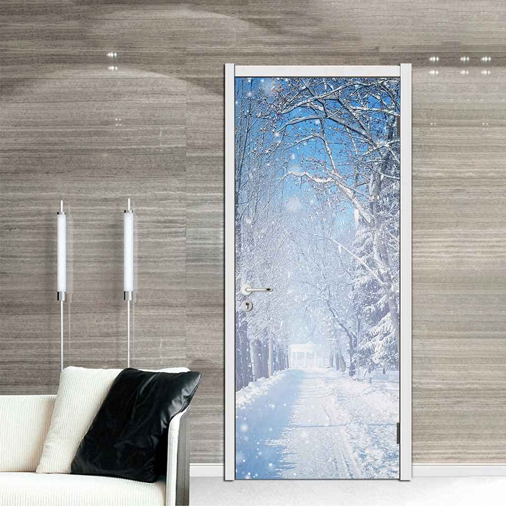 White Background Door Stickers Embossed Visual Stereo PVC Self-adhesive ...