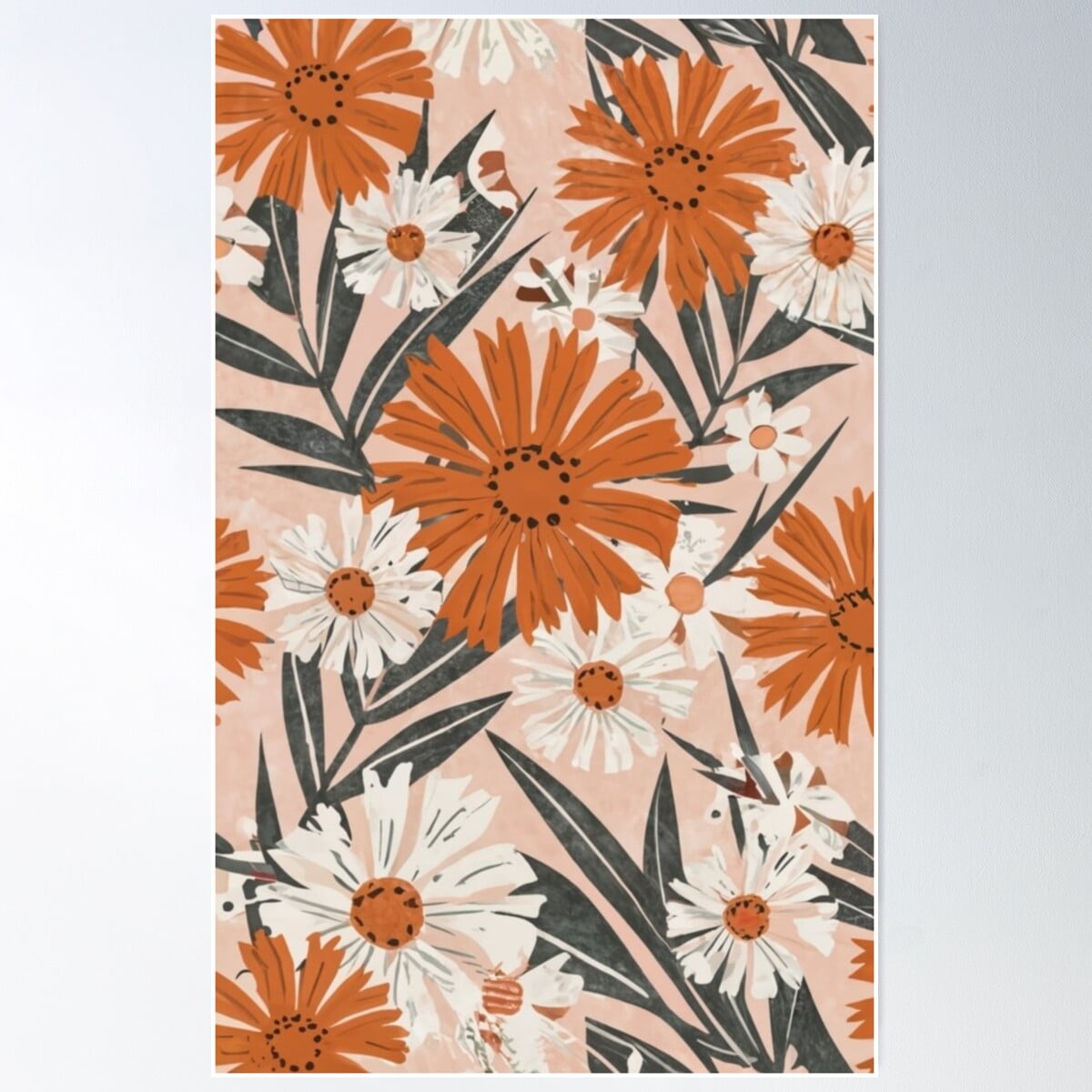 White Background, Minimalist And Sparse Surf Style Flowers, Highly ...