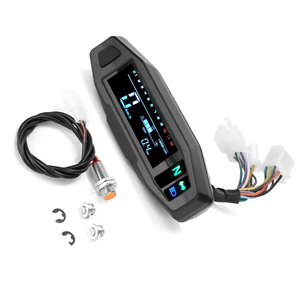 White Backlit Motorcycle Speedometer Rotation Fuel Indicator Large ...