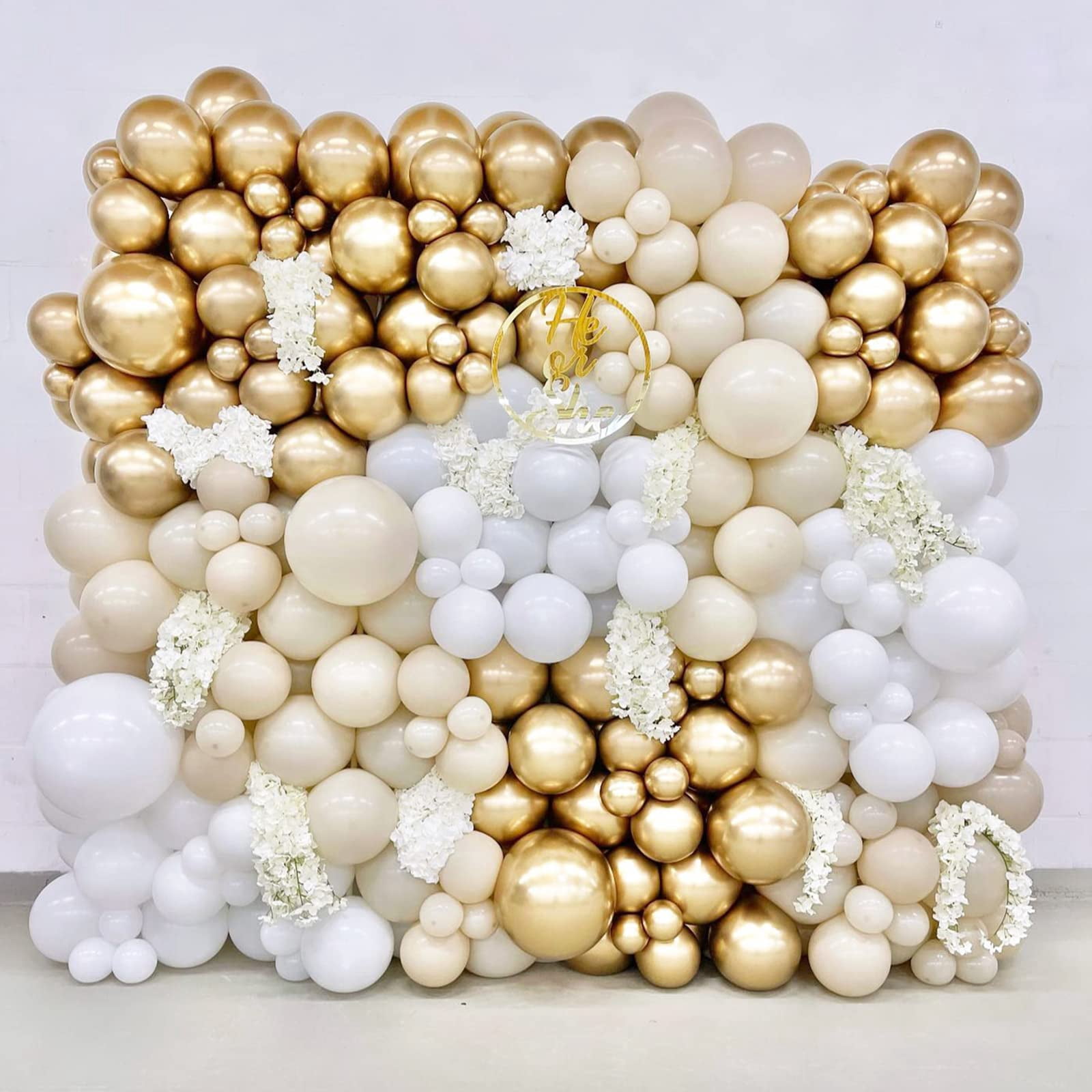 White Balloon Garland Kit - BSL1 171pcs White and Latex Balloons Arch ...