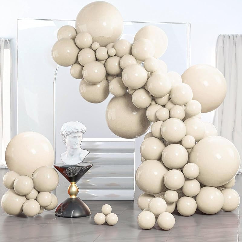 White Balloons 140 pcs Different Sizes of 18 12 10 5 Inch White Sand ...