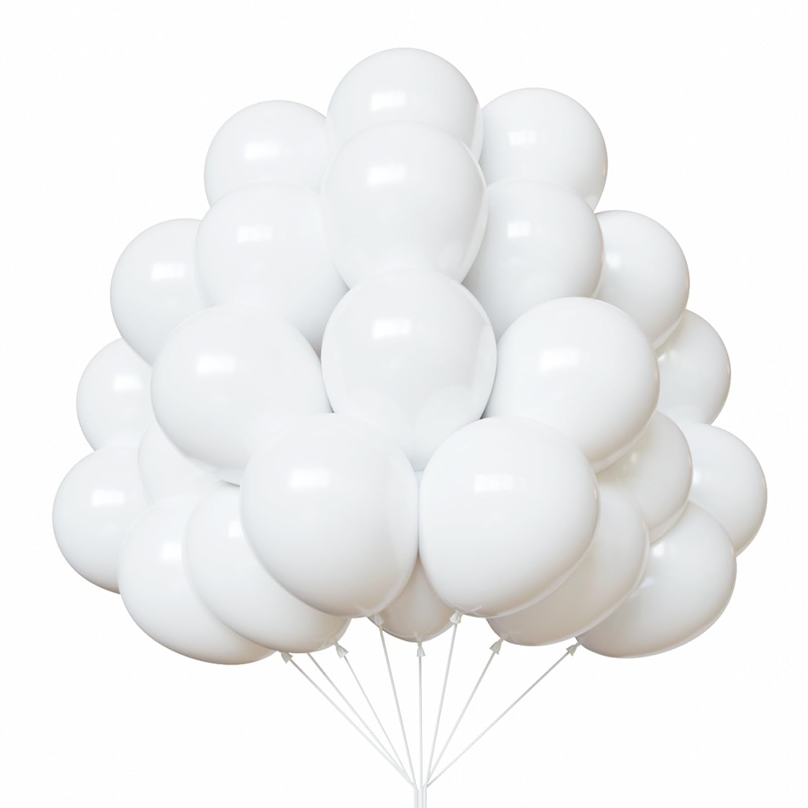 White Balloons Latex Party IFF17 Balloons, 50 pack 12 Inches Helium ...