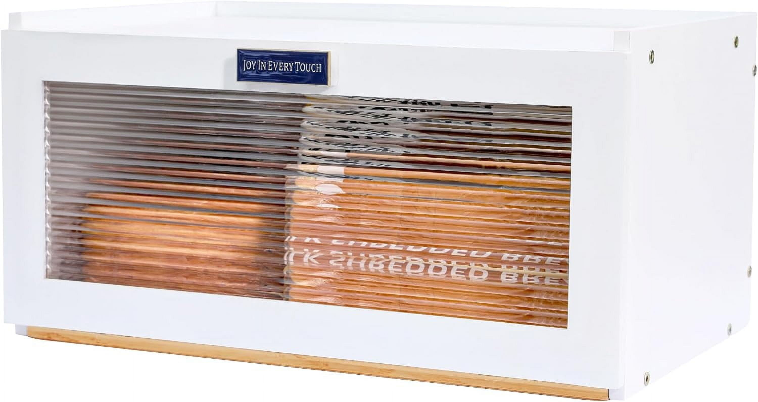 White Bamboo Bread Box for Kitchen Countertop - Mothers Day Gifts for ...