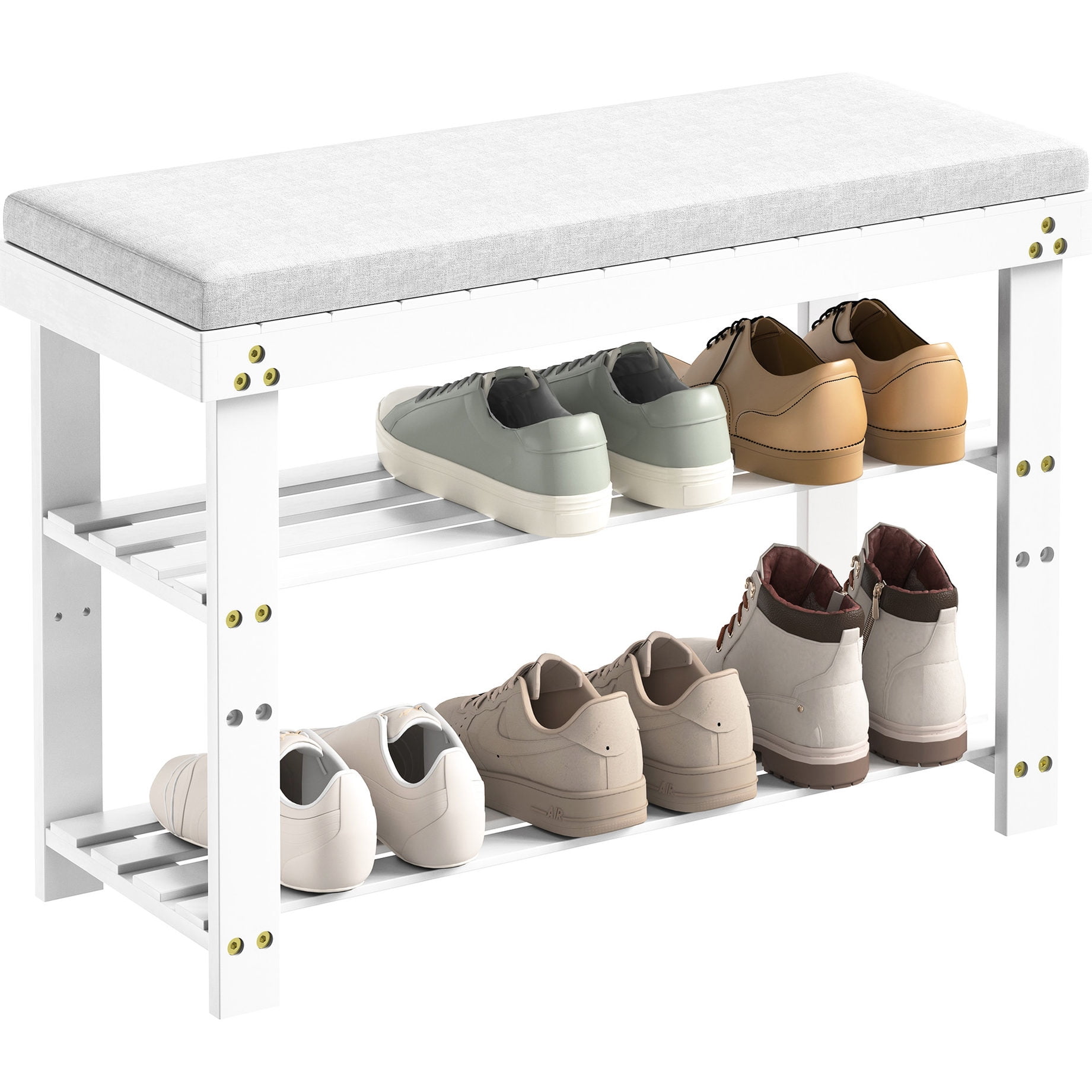 White Bamboo Entryway Bench+Aesthetic and Practical"-"Home Entrance ...