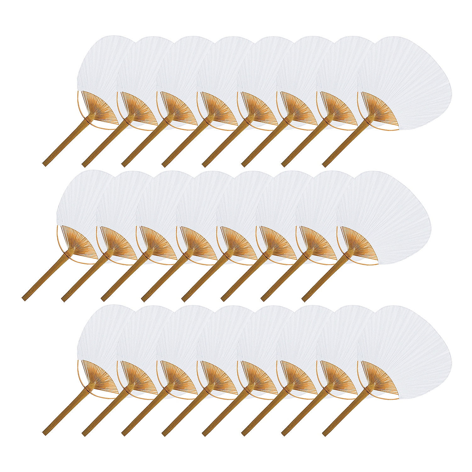 White Bamboo Paddle Hand Fans Bulk 48 Pc - Walmart.com