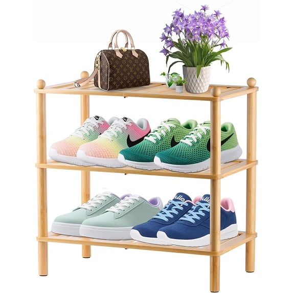 White Bamboo Shoe Rack for Small Spaces 6 Tier Tall Vertical Narrow ...