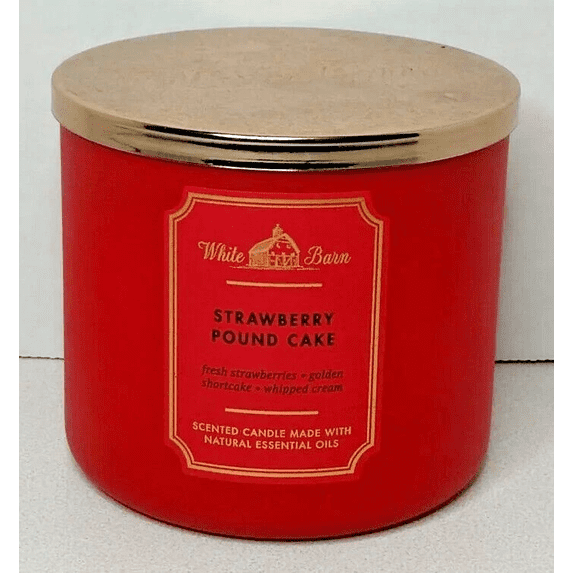 Bath & Body Works, White Barn Candle, 14.5 Oz, 3 Wicks, Strawberry ...