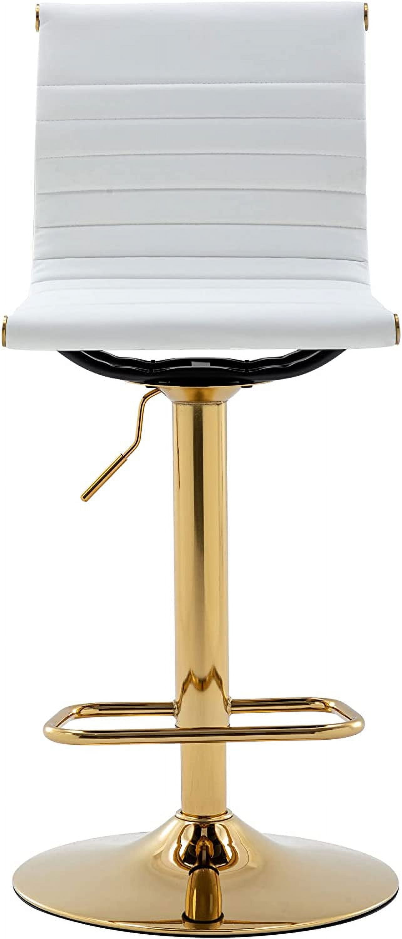 White Barstools Bar Height Adjustable Faux Leather Counter Height Bar ...