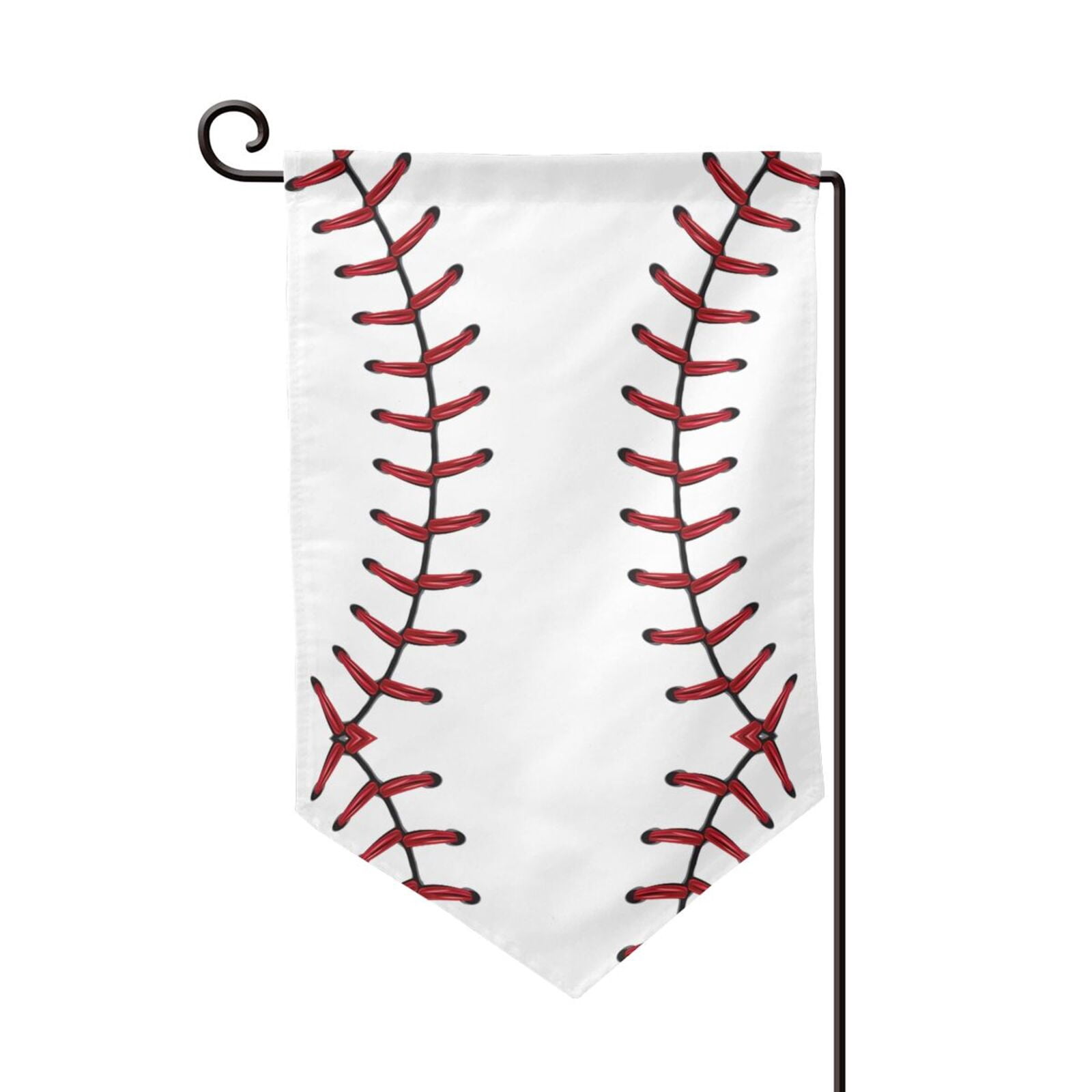 White Baseball Garden Flag Vertical Double Sided Yard Outdoor ...