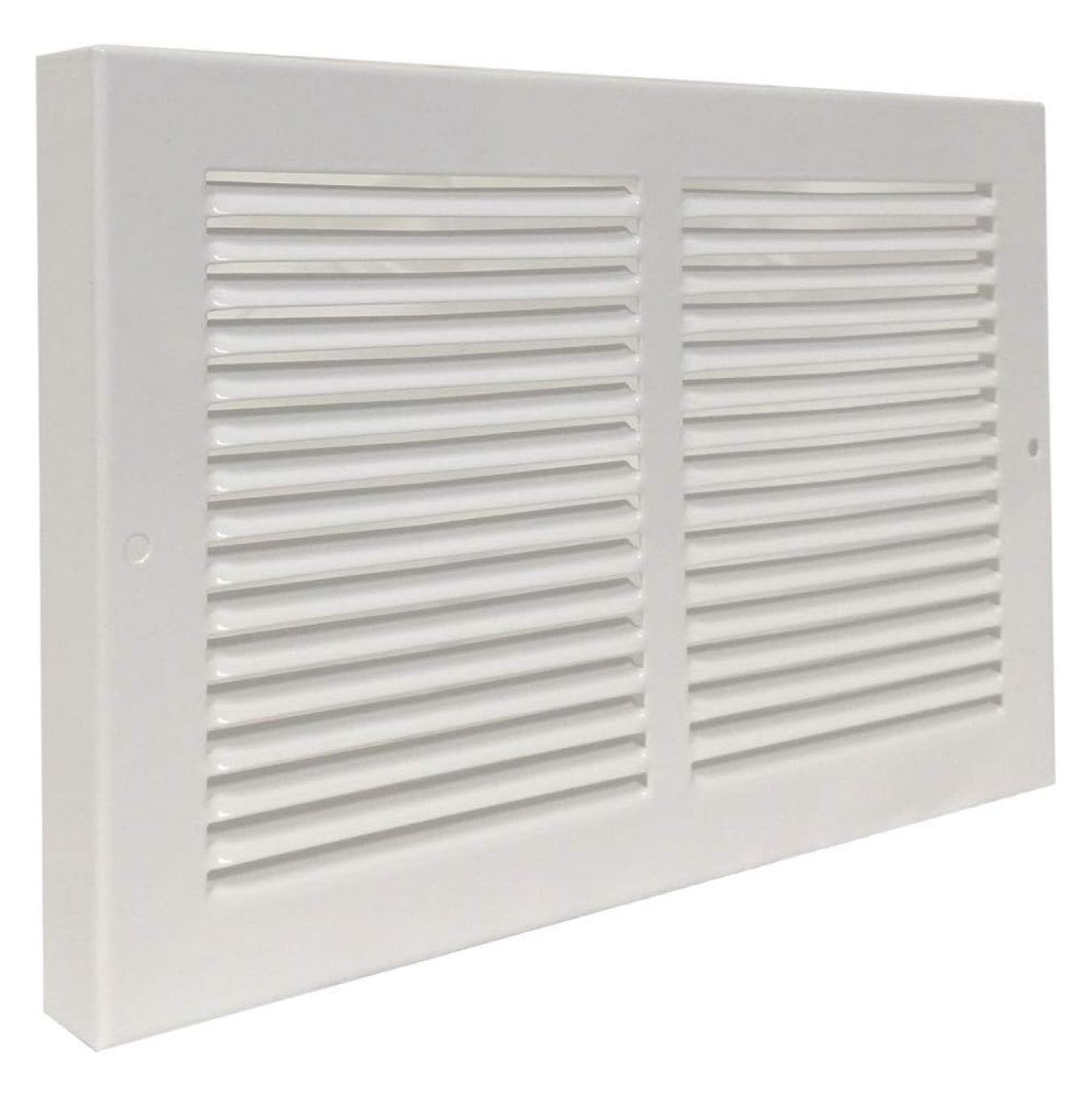 White Baseboard Return Grill with 7/8" Turn Back (10" x 6" Duct Opening ...