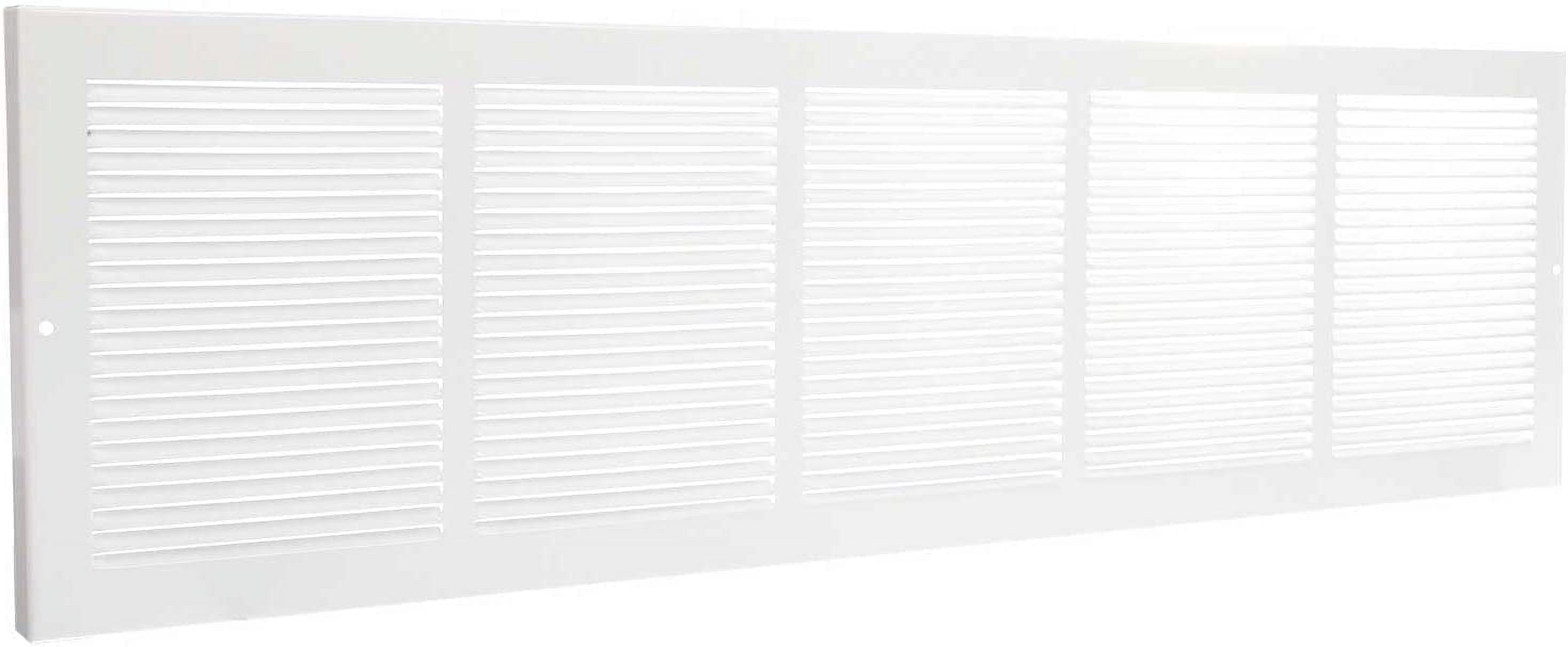 White Baseboard Return Grill with 7/8" Turn Back (30" x 8" Duct Opening ...