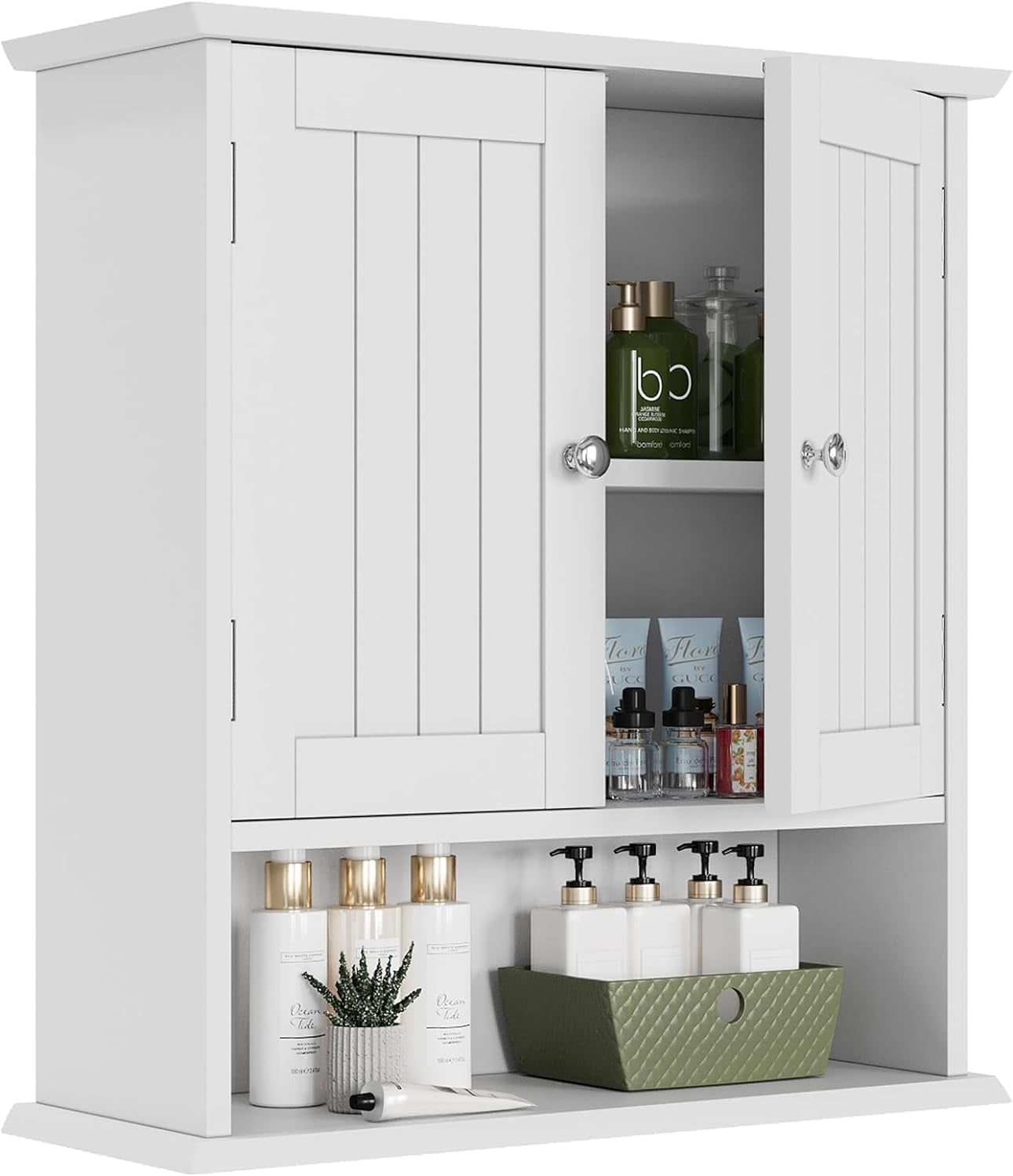 White Bathroom Cabinet Wall Mounted, Small Bathroom Medicine Cabinet ...