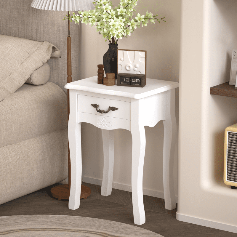 White Bathroom Floor-standing Storage Table with a Drawer - Walmart.com