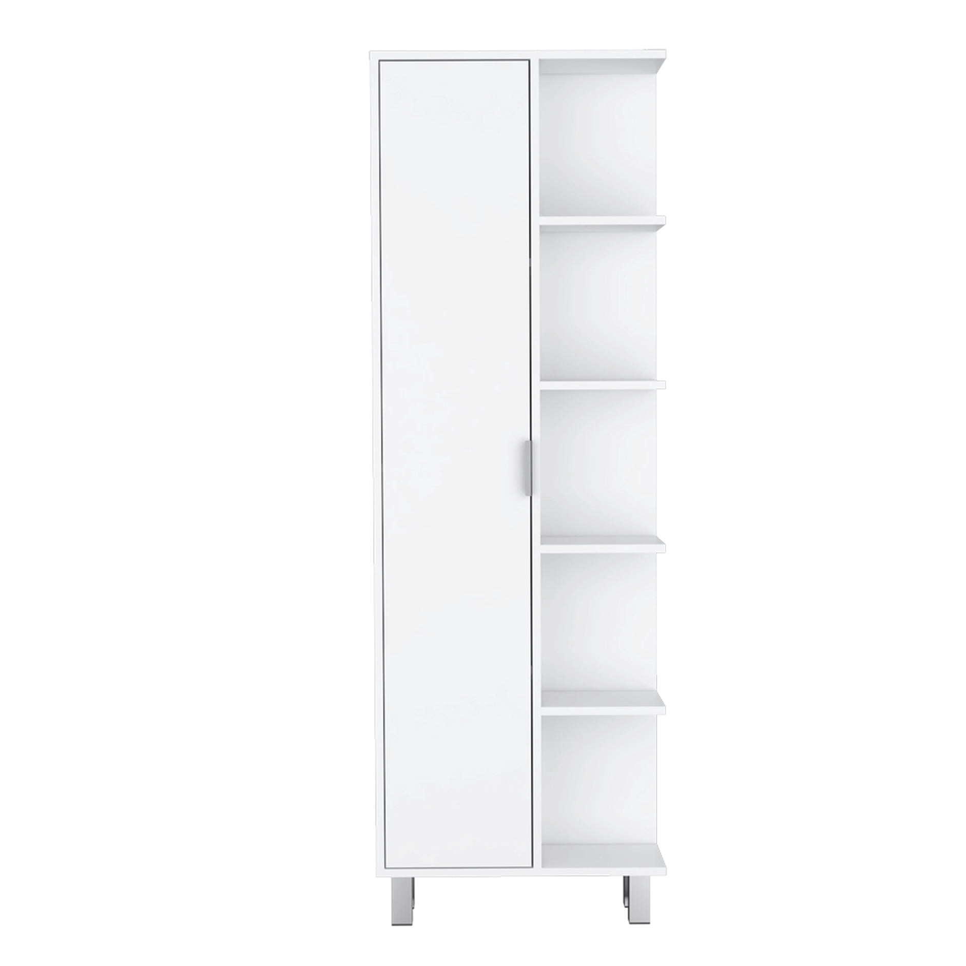 White Bathroom Linen Holder Cabinet - Sleek Design, Engineered Wood ...