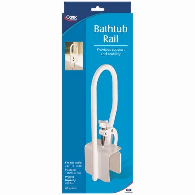 White Bathtub Rail. Improve your bath safety reduce falls and remai ...