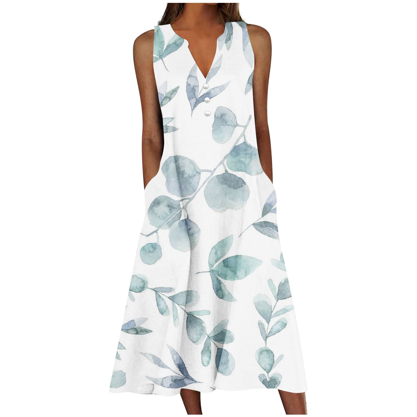 White Beach Brunch Button Sundresses for Teen Girls Summer Fall ...
