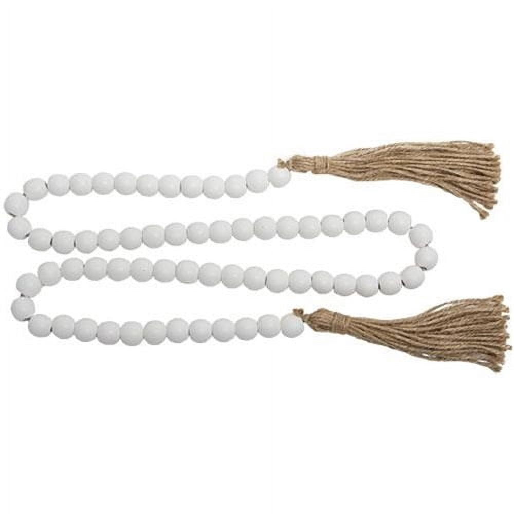 *White Beaded Garland with Tassels 48"L - Walmart.com