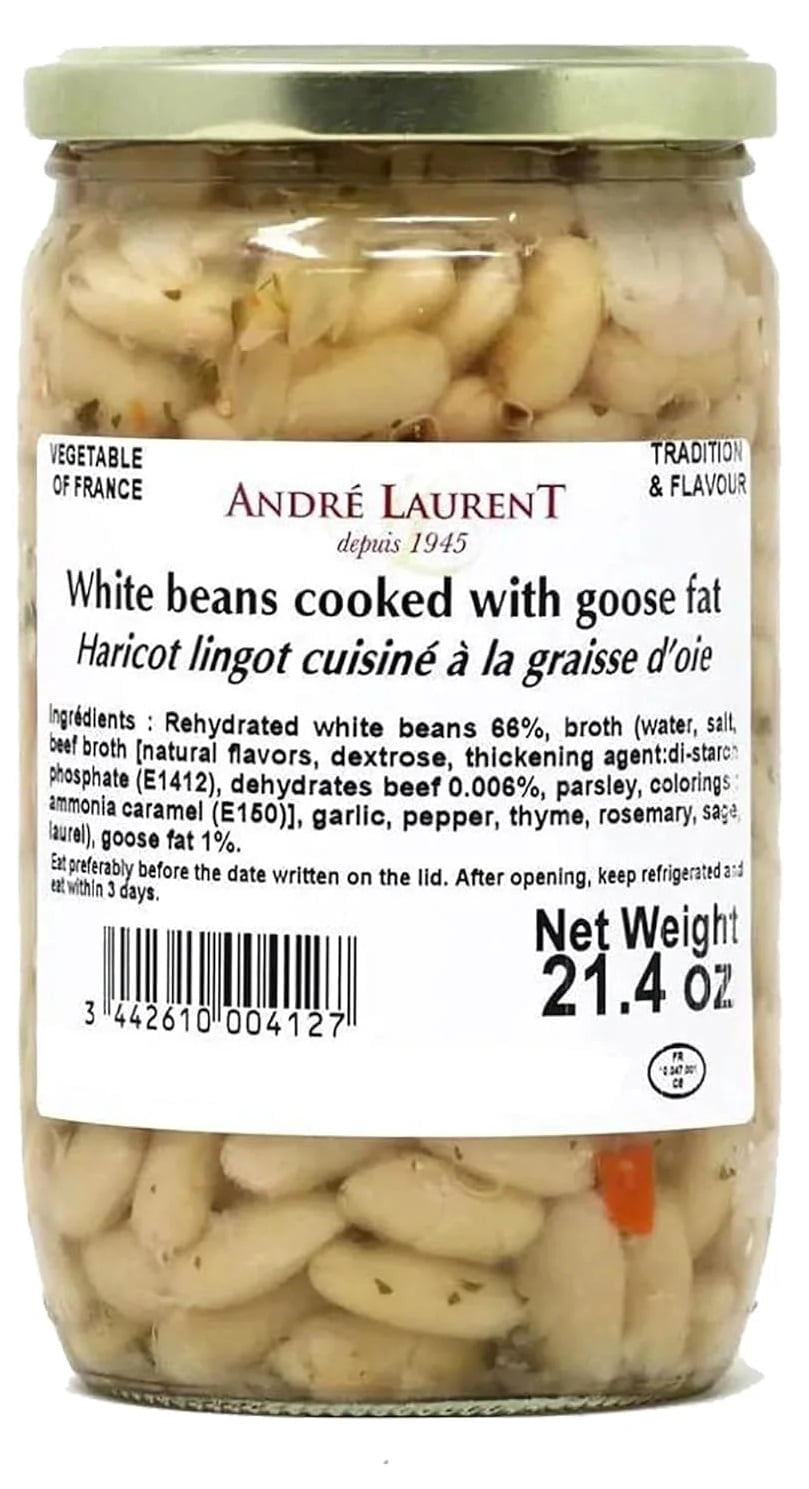 White Beans Cooked with Goose Fat 21.4 oz Jar - Walmart.com