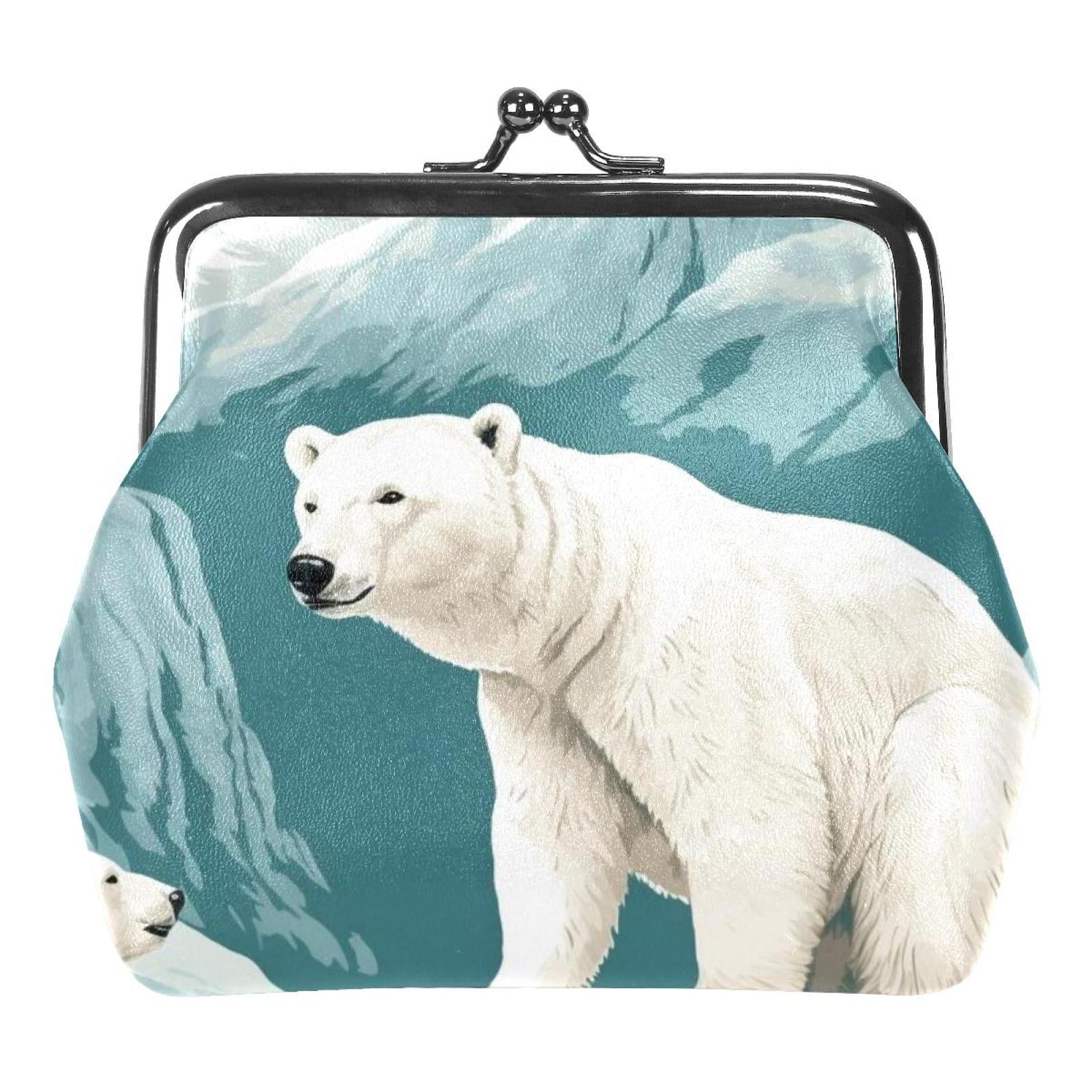 White Bear Coin Purse Kiss Lock Change Purse Vintage Trinkets Pouch ...