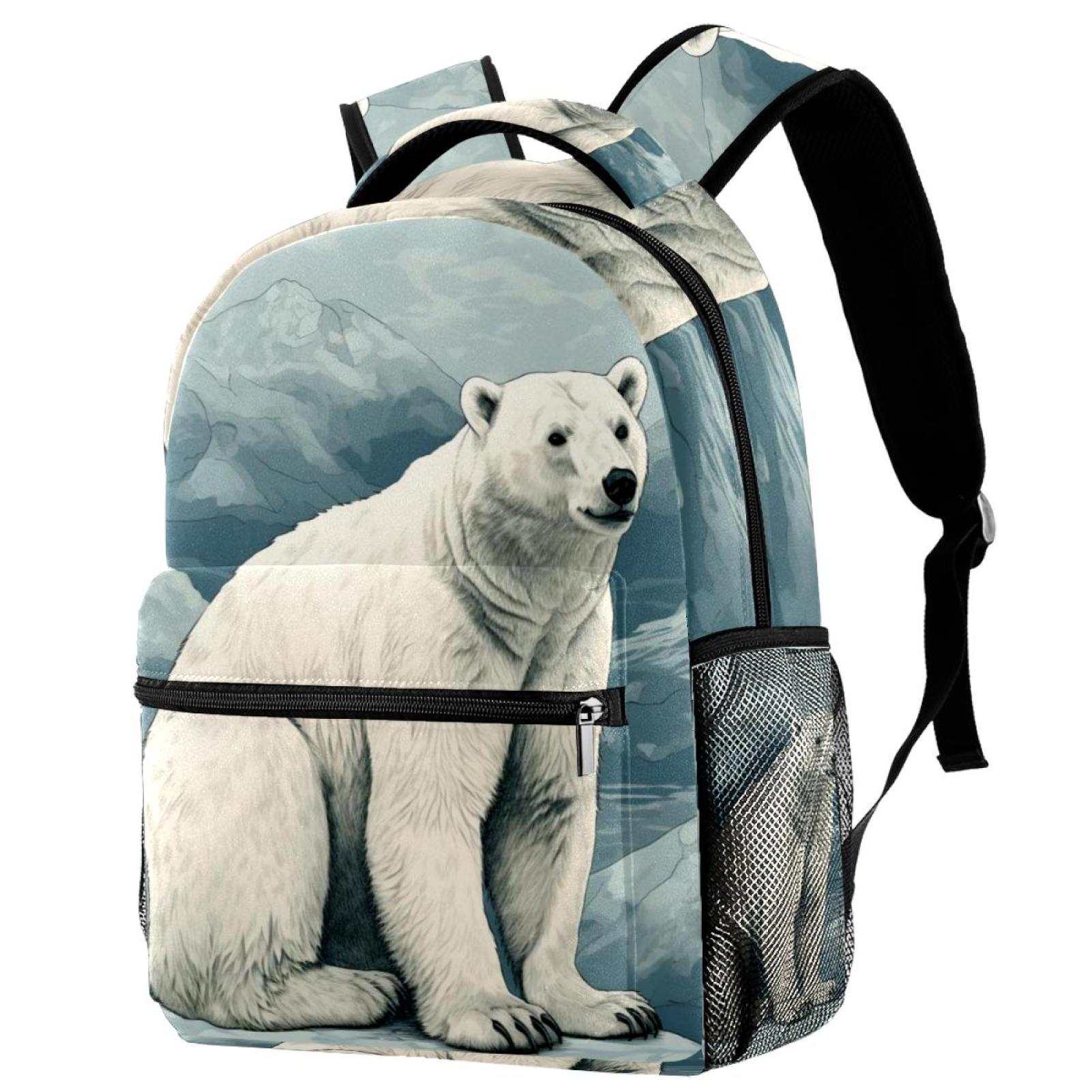 White Bear Student Bags Travel Backpacks for Boys Girls 29.4x20x40cm11 ...