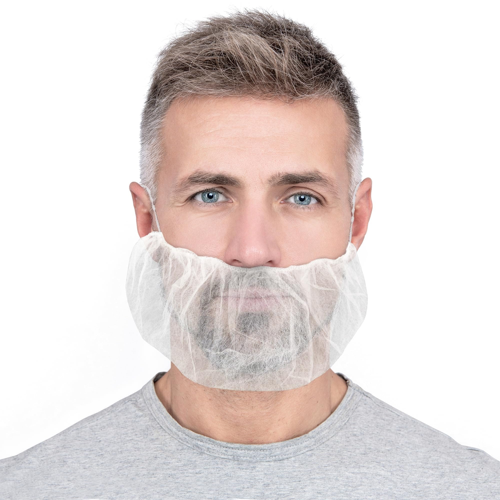 White Beard Covers for Men 18", 1000 Pack of Polypropylene Beard Cover ...