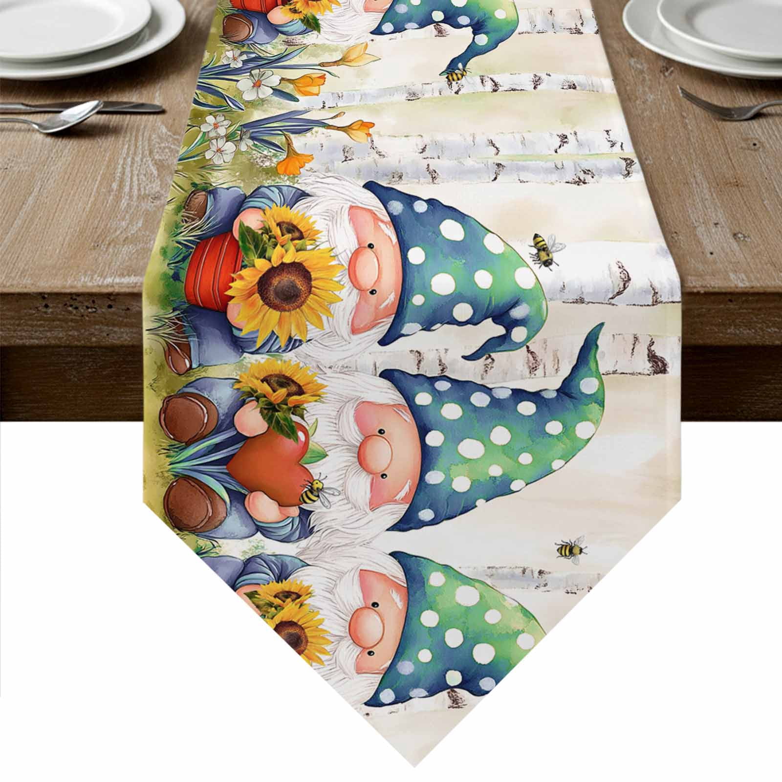 White-Beard Dwarf Table Runner Linen Burlap Table Runner 108 Inches ...