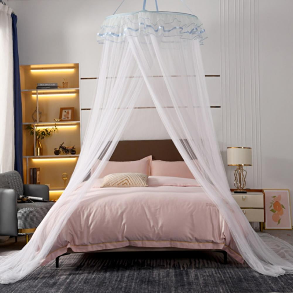 White Bed Canopy for Girls Mosquito Net Princess Crib Netting Room ...