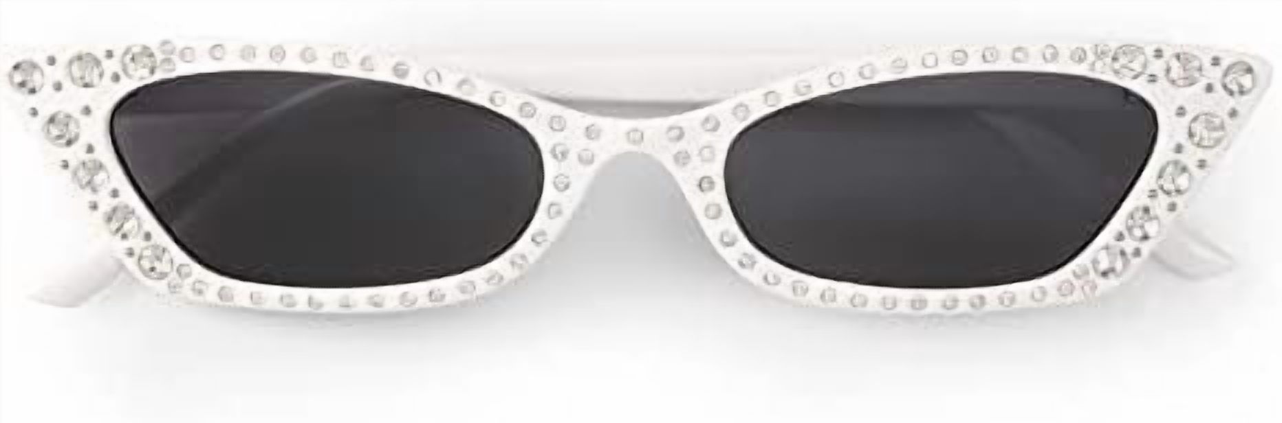 White Bedazzled Cat Eye Sunglasses | White Bachelorette Party Favor ...