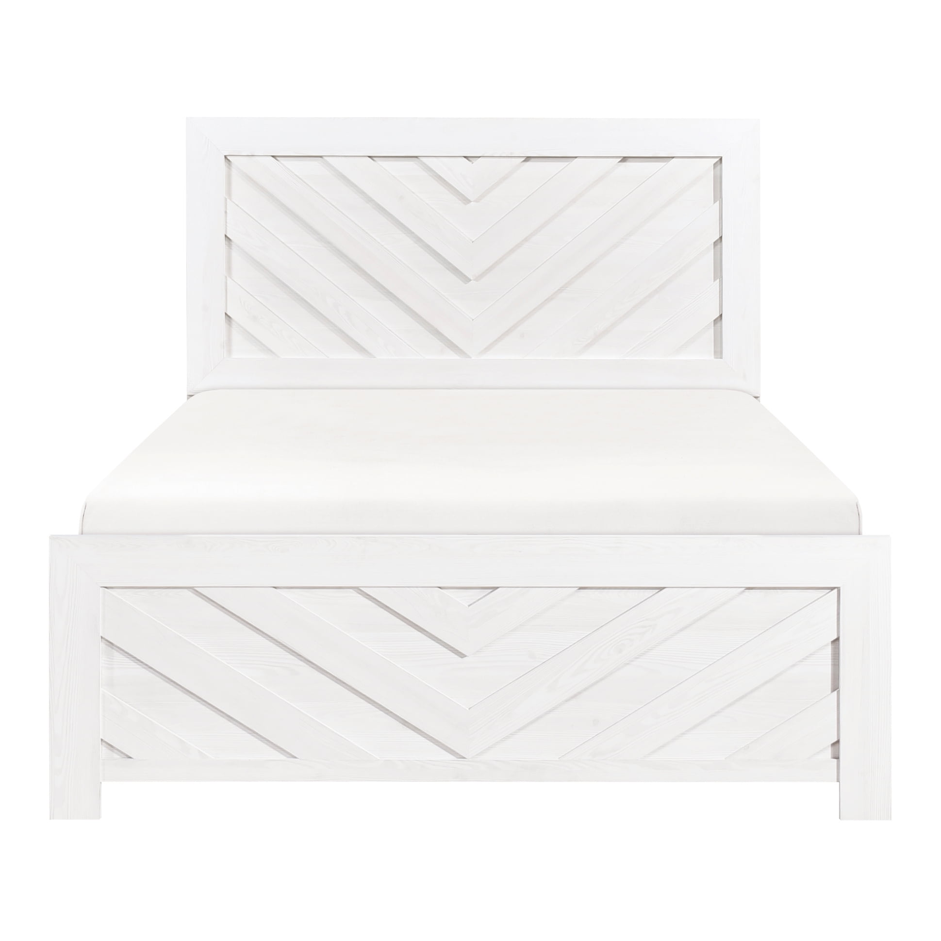 White Bedroom Queen Bed, Modern Wooden Furniture With V- Beautification ...