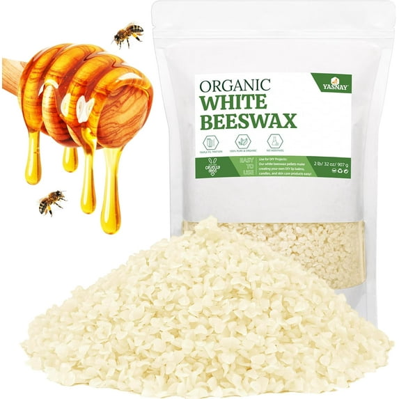 White Beeswax Pellets 2LB, Organic Beeswax, Beeswax for Candle Making ...