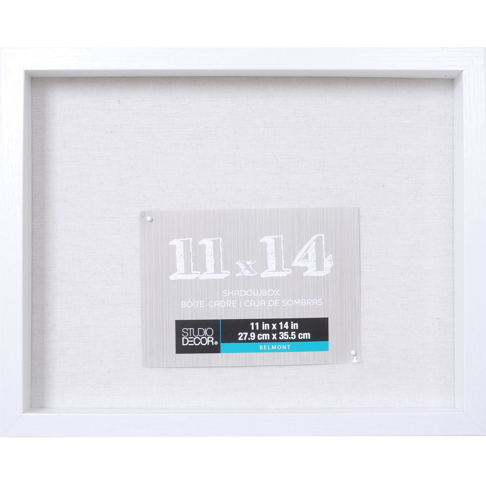 11" x 14" White Belmont Shadow Box by Studio Décor - Memory Box Display ...