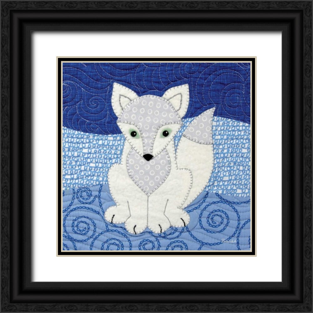 White, Betz 15x15 Black Ornate Wood Framed with Double Matting Museum ...