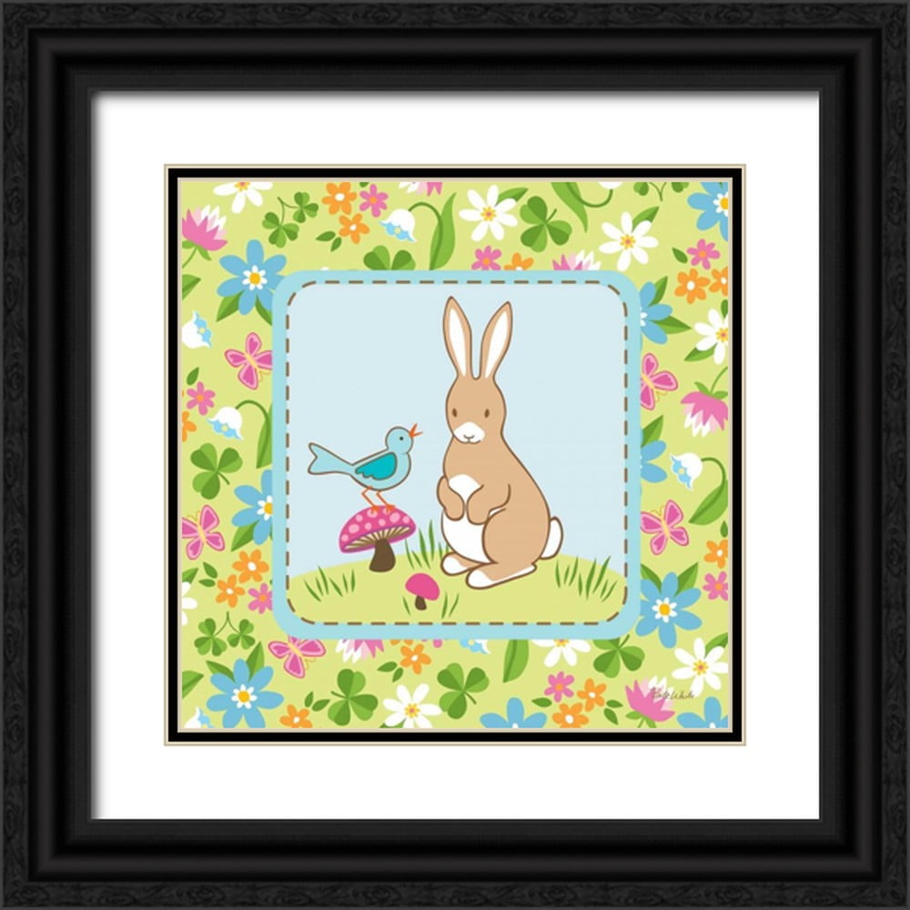 White, Betz 15x15 Black Ornate Wood Framed with Double Matting Museum ...