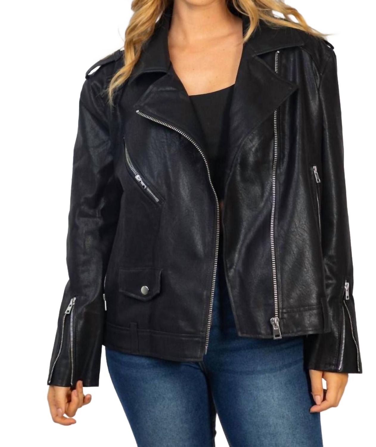 White Birch Abstract Zipper Biker Jacket - Walmart.com