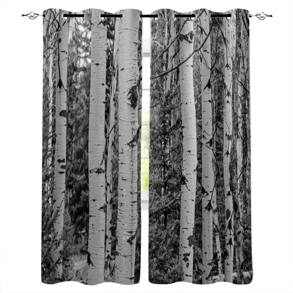 White Birch Window Curtains Living Room Curtain Home Decor - Walmart.com