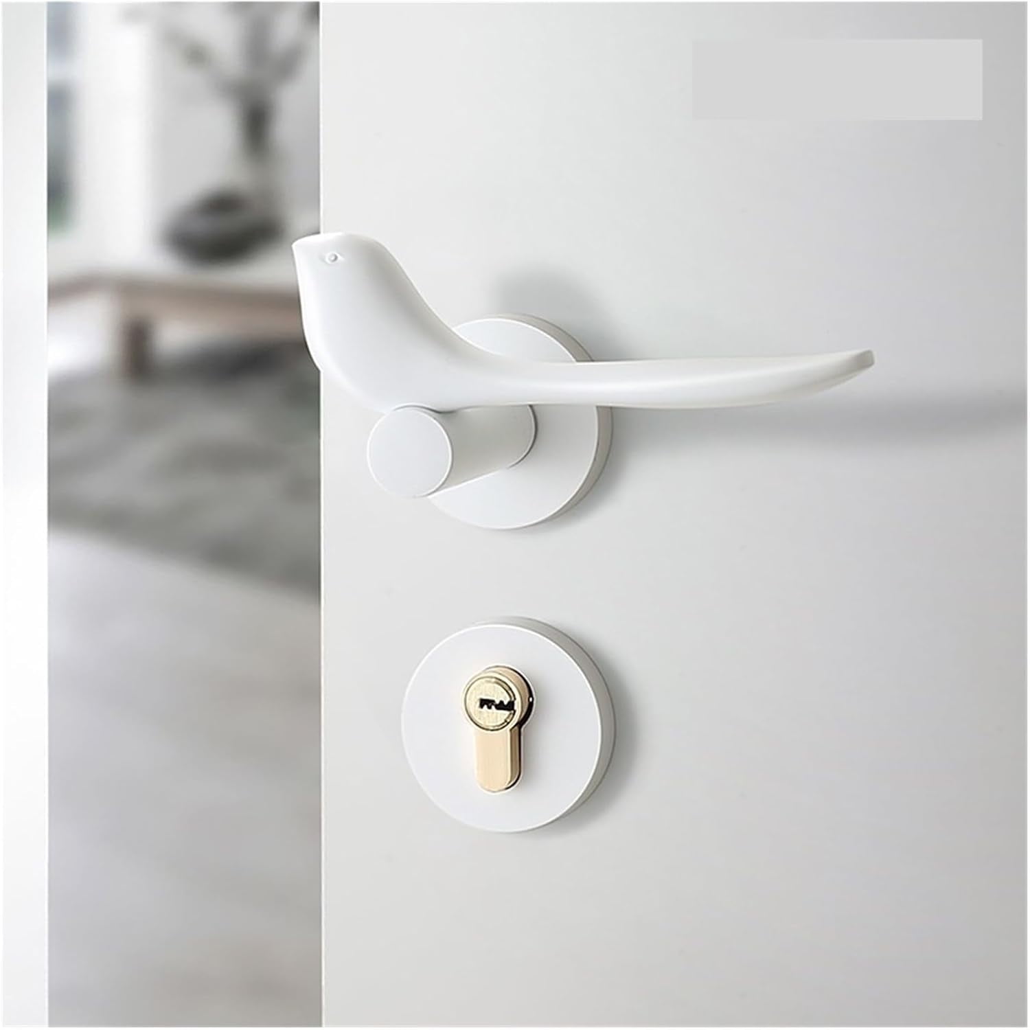 White Bird Door Lock Indoor Golden Split Door Lock Bedroom Modern Light ...