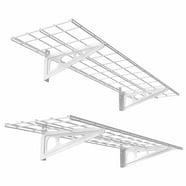 FLEXIMOUNTS Heavy Duty Adjustable Metal Wire Shelving Overhead Garage ...