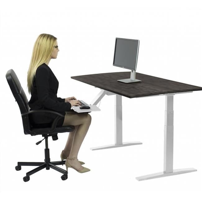 White & Black Bamboo Dual Motor Electric Office Adjustable Computer ...