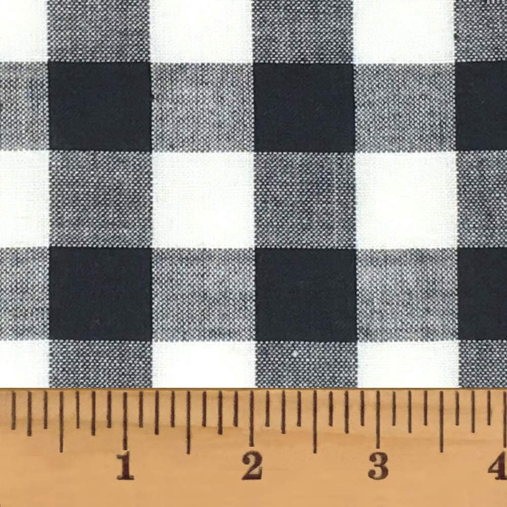 White Black Buffalo Check Plaid Cotton Homespun Plaid Fabric by - Sold ...