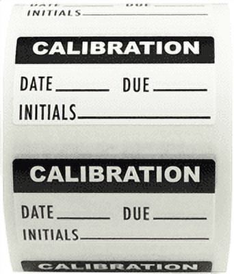 White & Black CALIBRATION: DATE-DUE-INITIALS Labels | 0.75 x 1.5" Inch ...