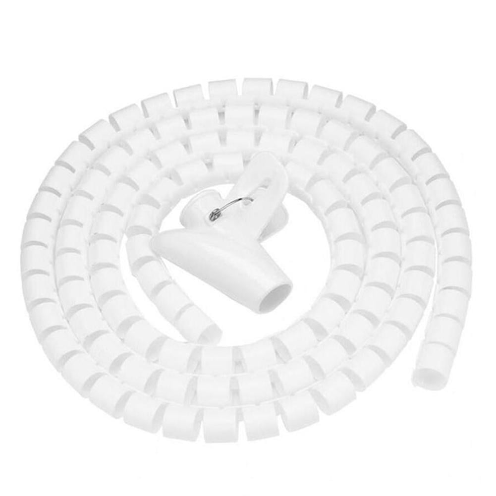 White/Black Cable Wire Winding Pipe Wrapping Wire Organizer Sheath Tube ...