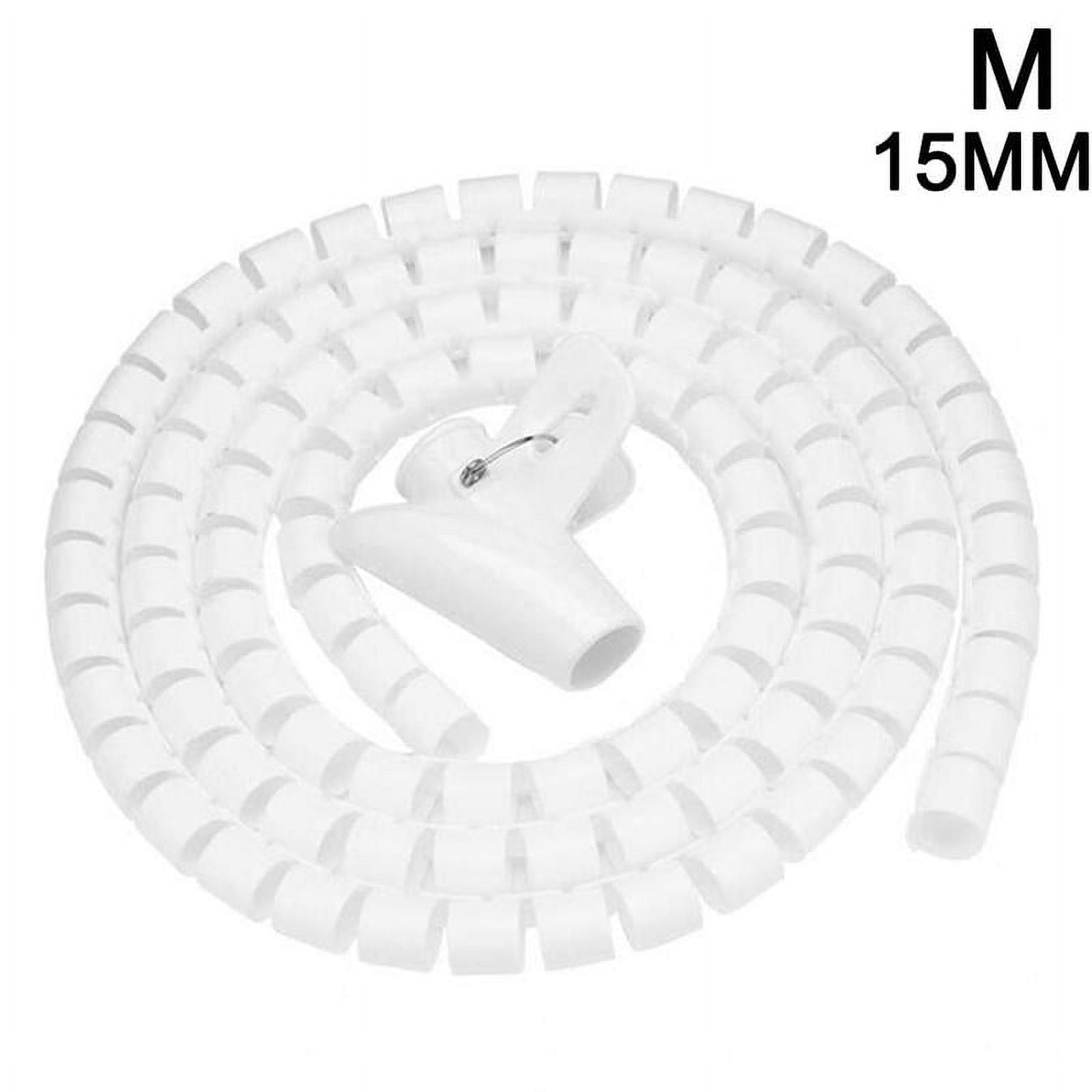 White/Black Cable Wire Winding Pipe Wrapping Wire Organizer Sheath Tube ...