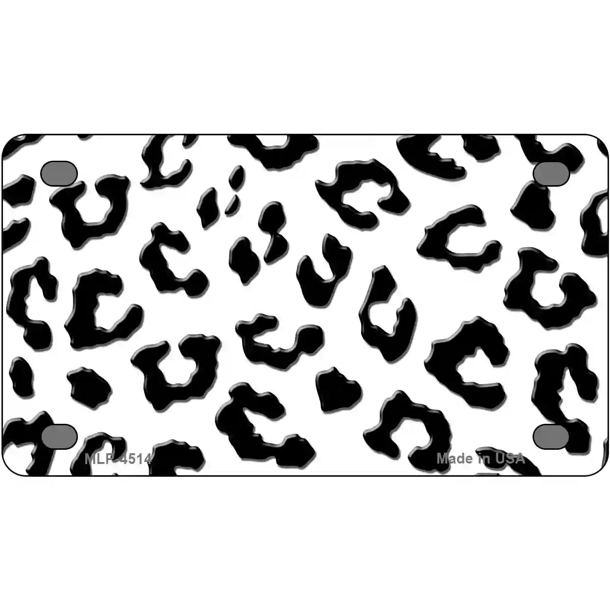 White Black Cheetah Metal Novelty License Plate 4" x 2.2" Mini (MLP ...